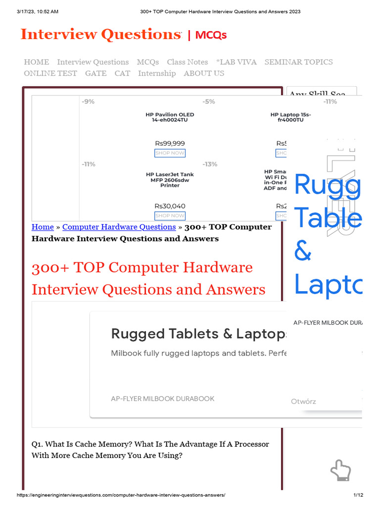 300+ TOP Computer Hardware Interview Questions and Answers 2023 | PDF ...