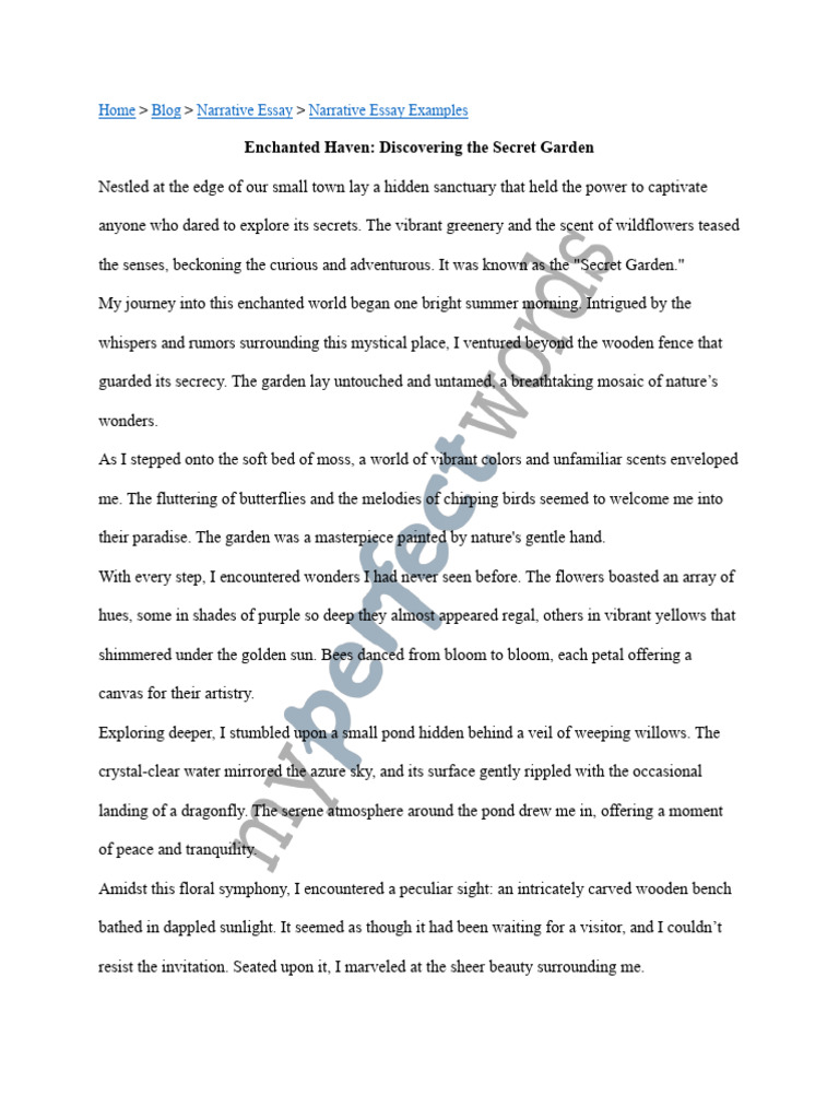 Narrative Essay Examples For Grade 8 PDF | PDF | Home & Garden | Poetry
