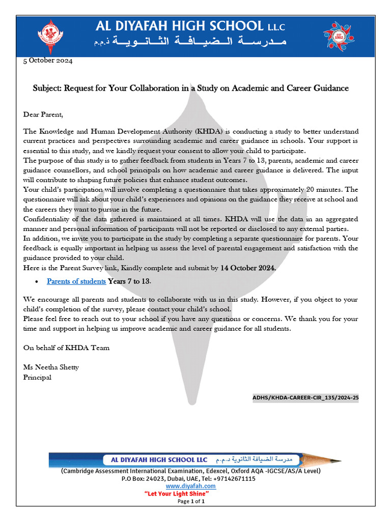 COMM - 228 - KHDA Career Guidance Circular | PDF