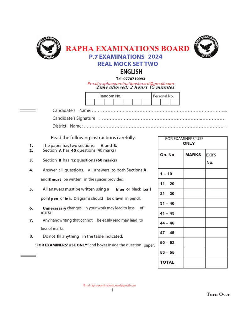 English Mock Set-2 Rapha | PDF | Transport
