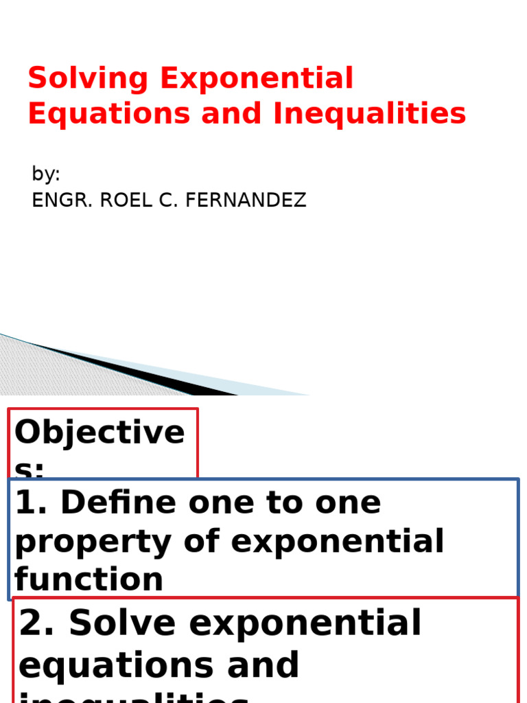 Solving Exponential Equations Slides | PDF