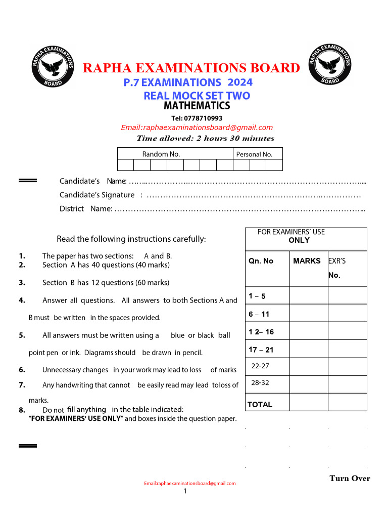 MTC MOCK SET- 2 RAPHA | PDF