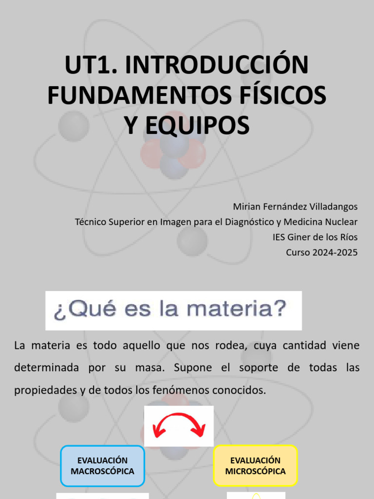 Ut1. Introducción Fundamentos Físicos y Equipos | PDF