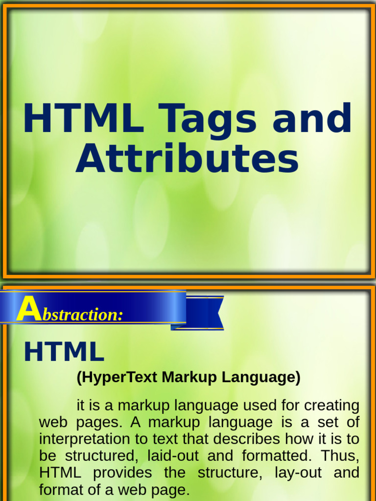 Lesson 6 HTML Tags and Attributes | PDF
