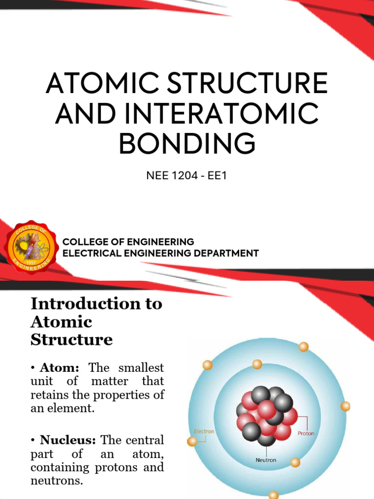 Atomic Structure and Interatomic Bonding | PDF