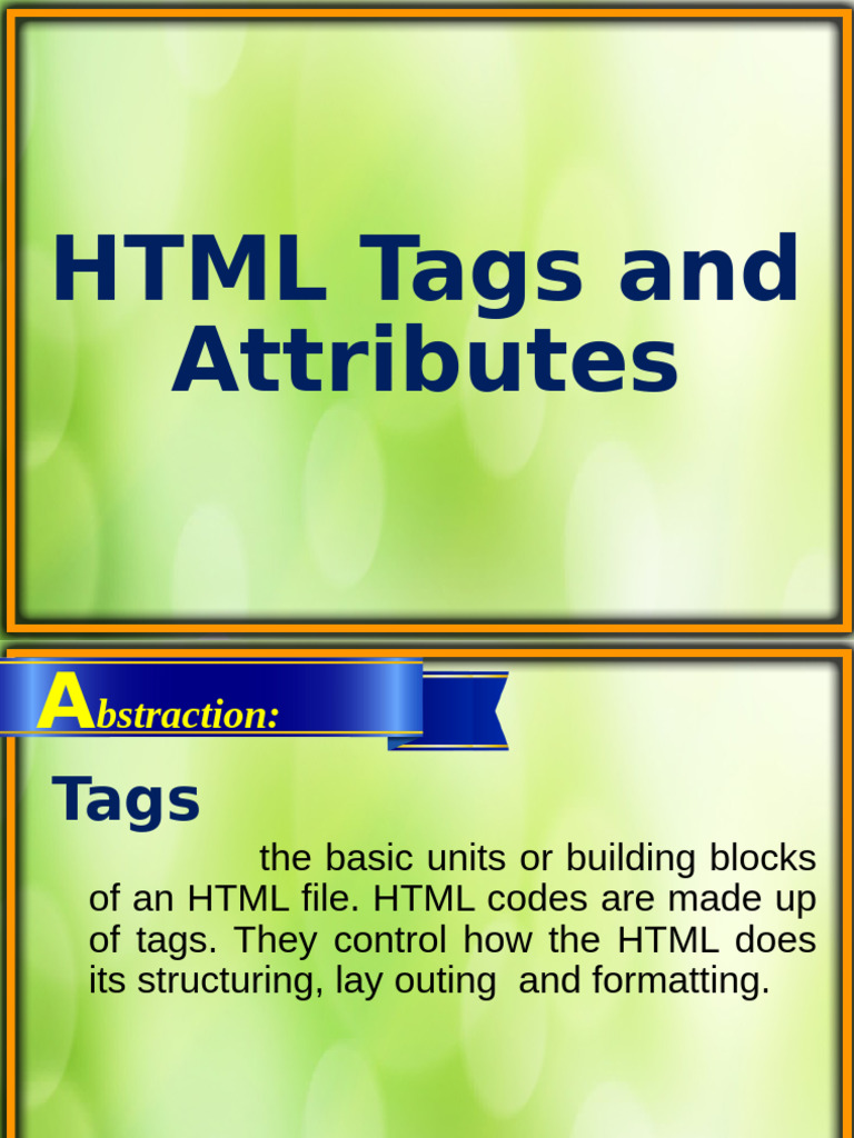 Lesson 5 HTML Tags and Attributes | PDF