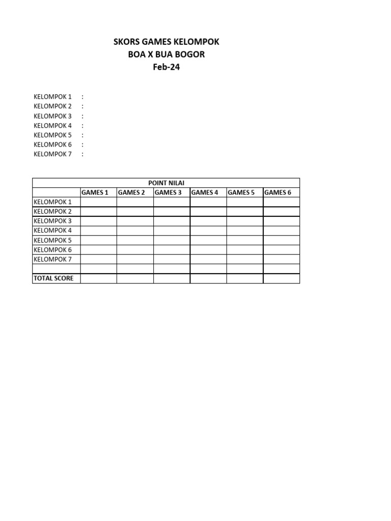 Form Score | PDF