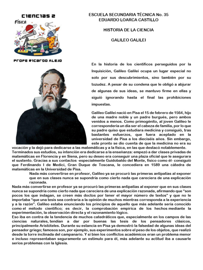 Galileo Galilei. Fisica | PDF