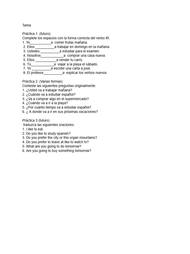 Practica General - Español Intermedio | PDF