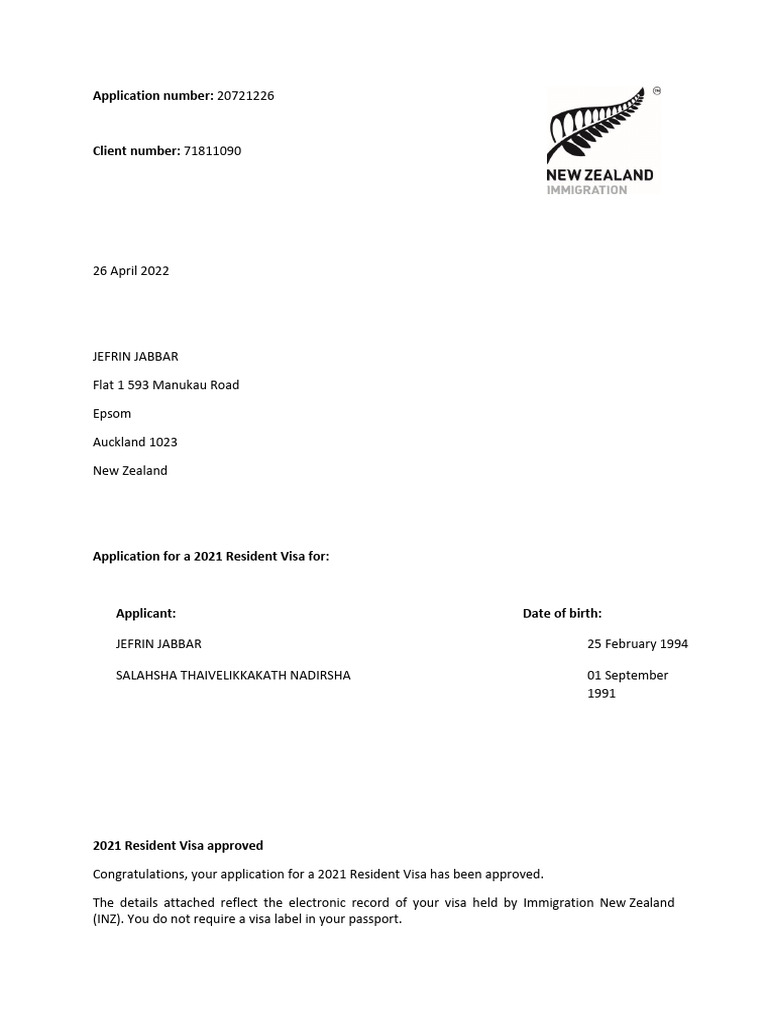 Immigration New Zealand - 2018870797 | PDF