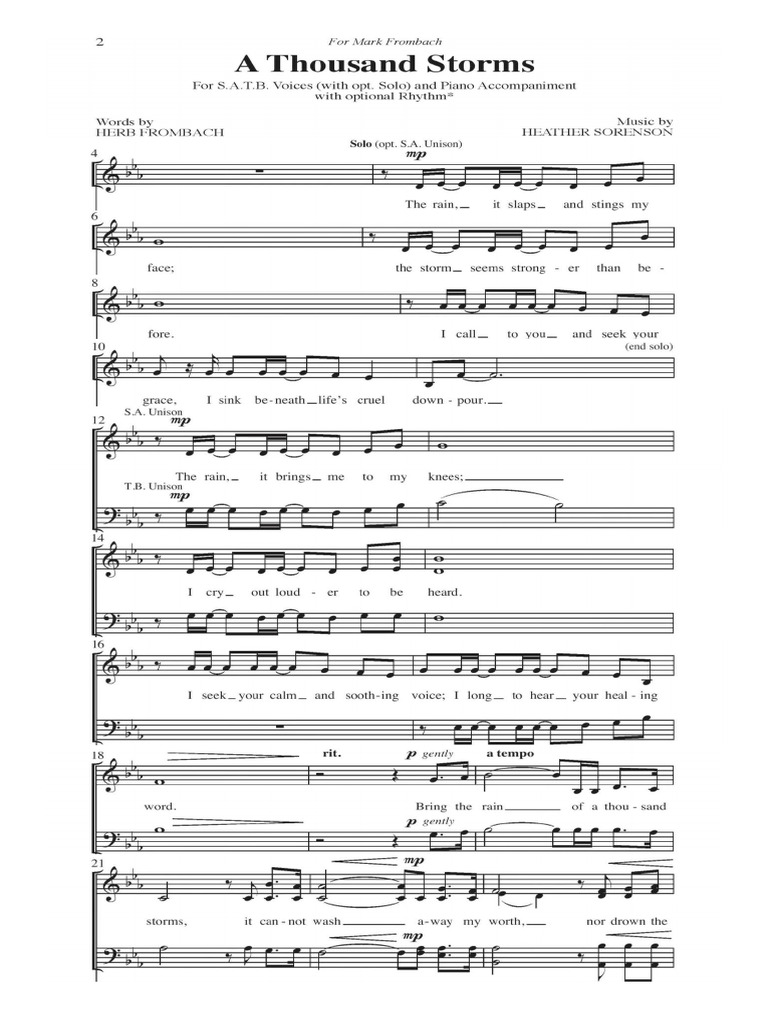A Thousand Storms - Satb | PDF