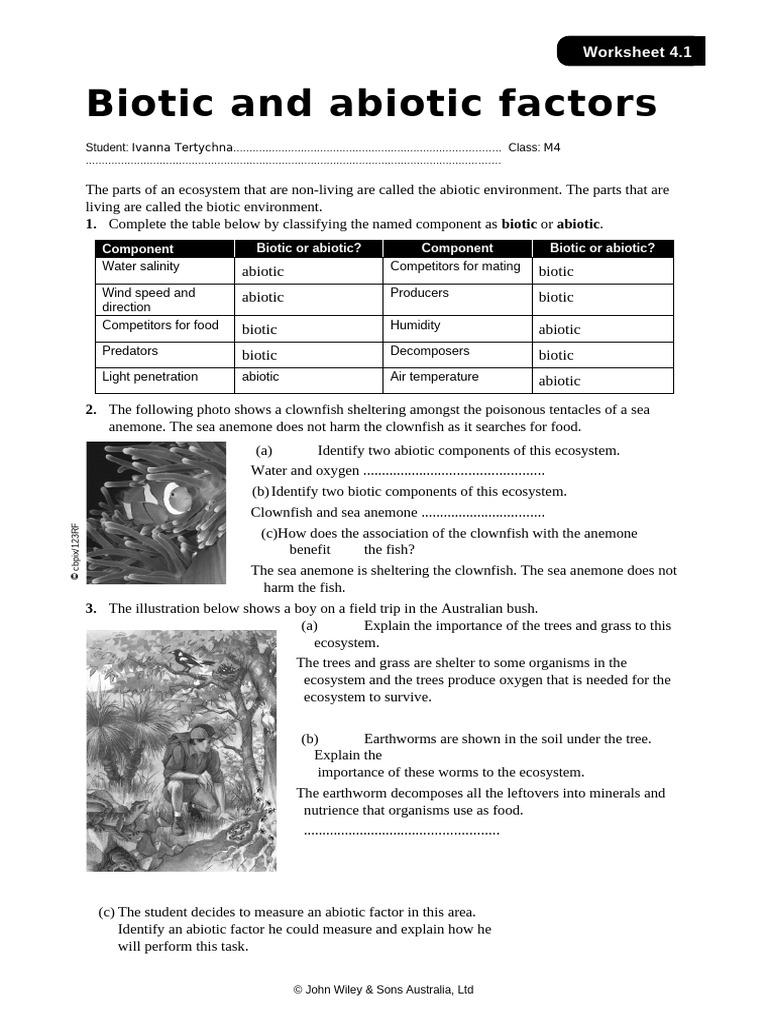 Abiotic and Biotic Factors Review | PDF