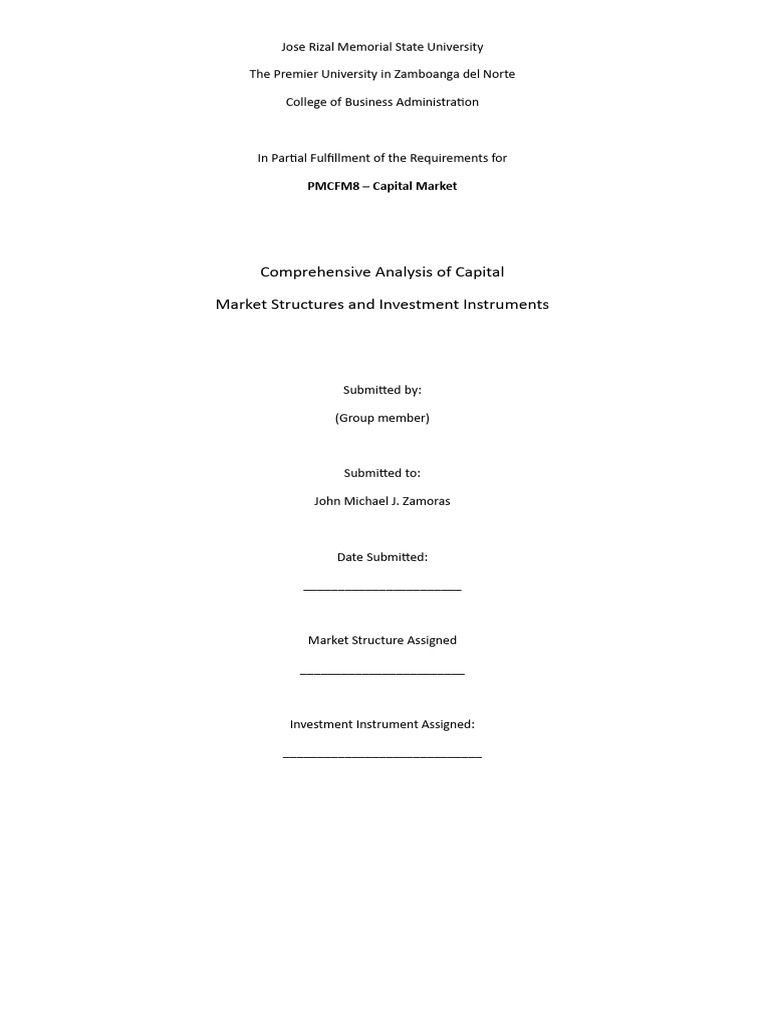 Capital Market Midterm Project Template | PDF | Market Power | Monopoly