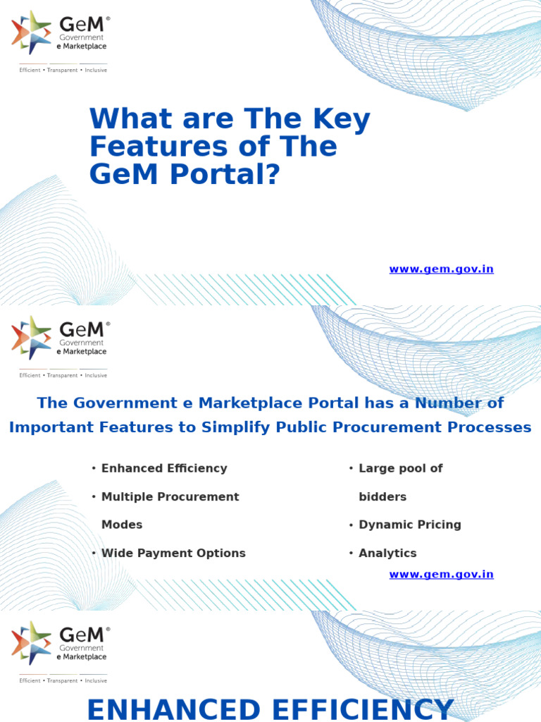 What Are The Key Features of The GeM Portal | PDF