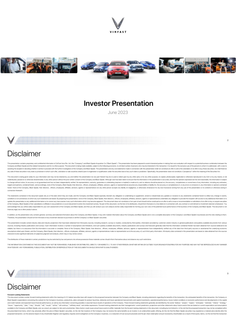Investor Presentation VinFast | PDF