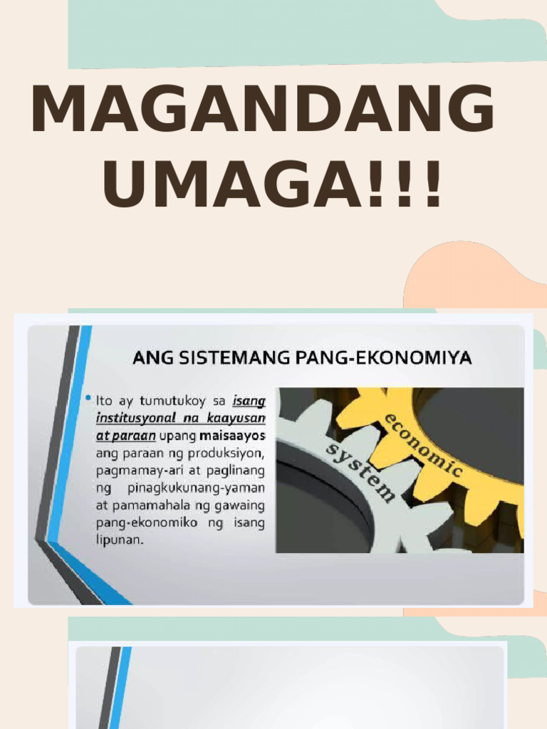 Aralin 3 - Iba't Ibang Sistemang Pang-Ekonomiya | PDF