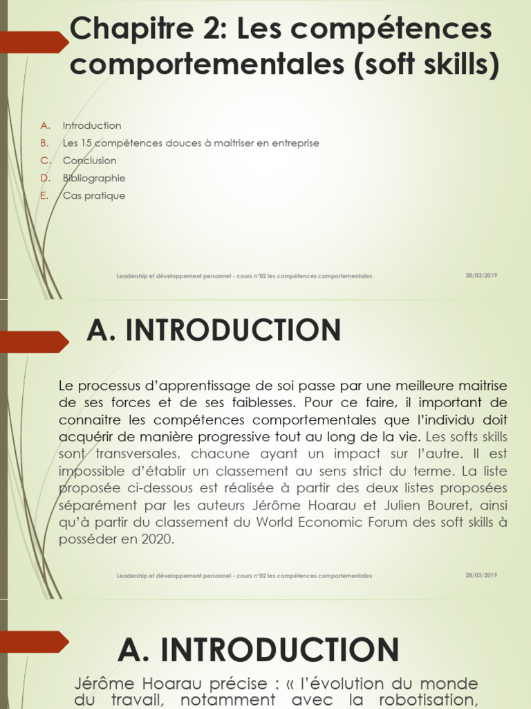 Cours N°2 - Les Compétences Douces PDF | PDF