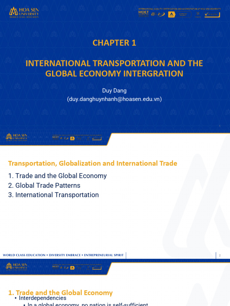 LG305DV01 - Chapter 1 International Transport and Global Integration | PDF