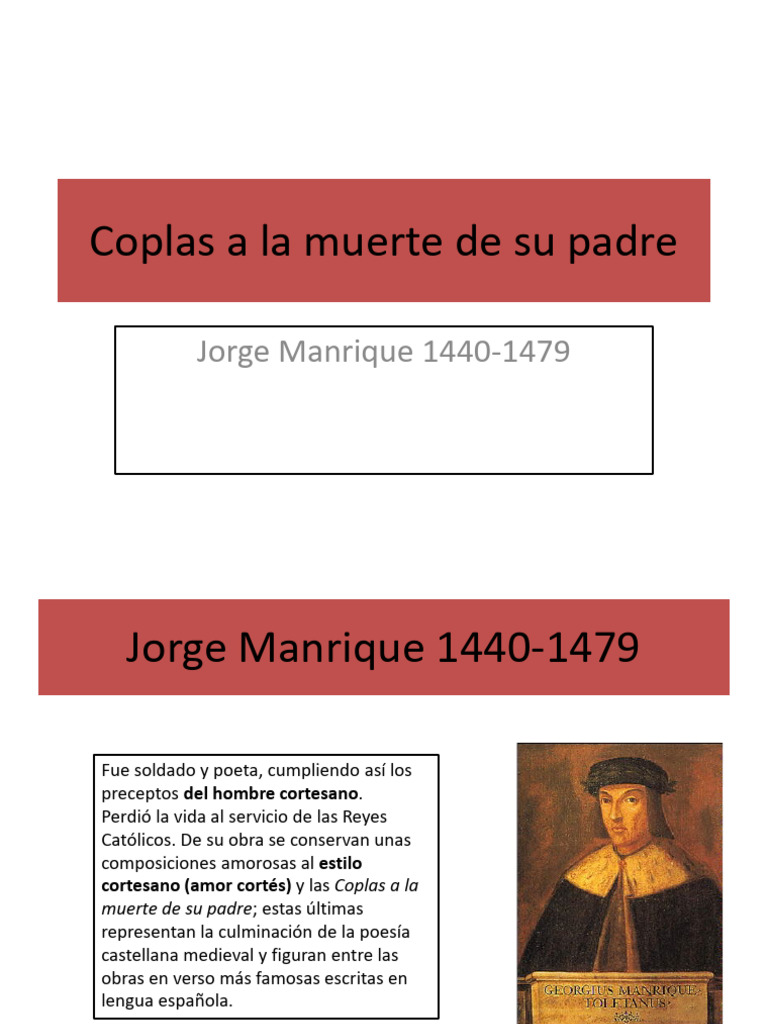 Coplas A La Muerte de Su Padre | PDF