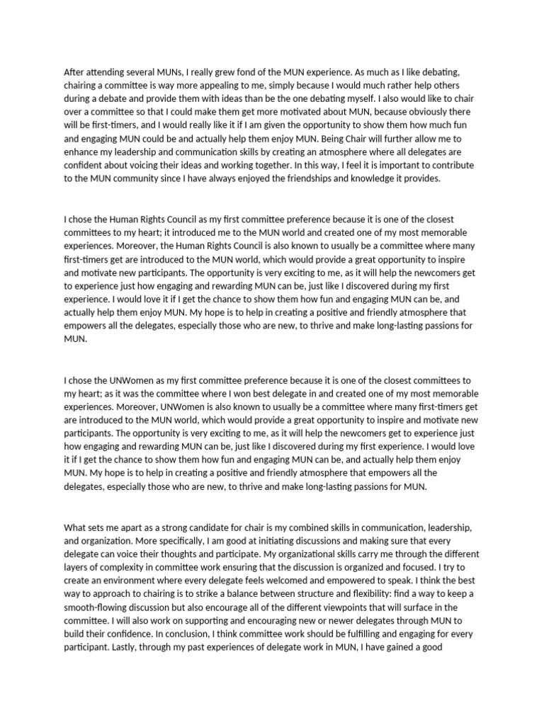 After Attending Several MUNs | PDF