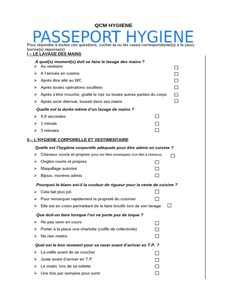 Passport HYGIENE | PDF