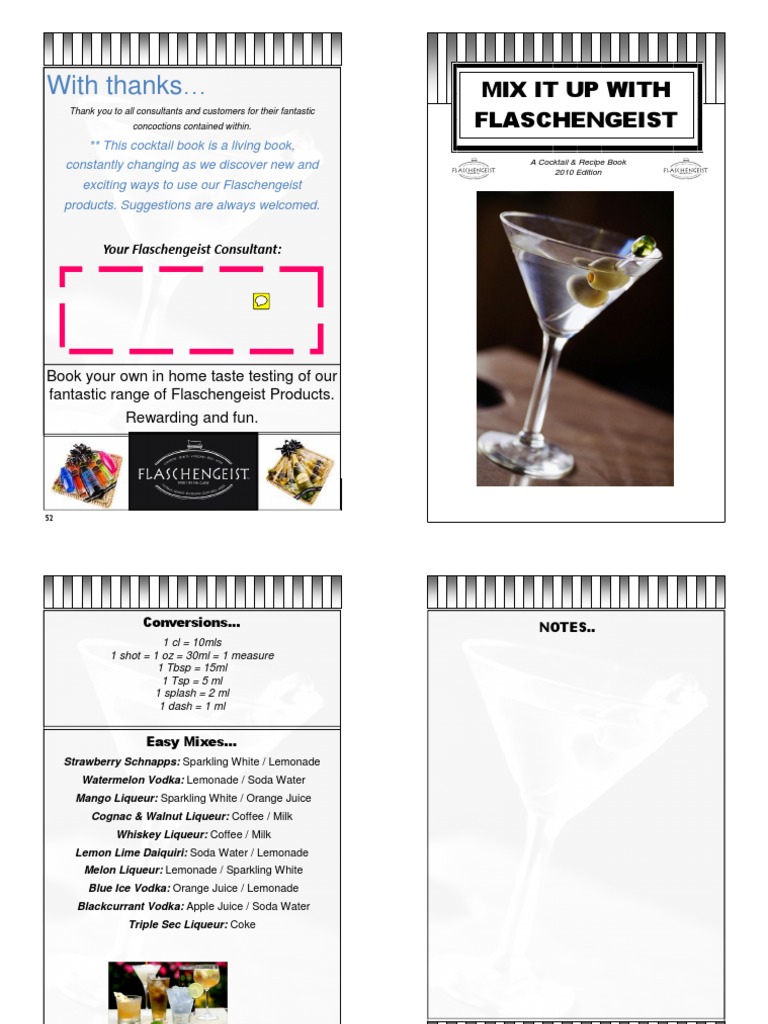 Flaschengeist Cocktail Recipe Book | PDF | Martini (Cocktail) | Lemonade