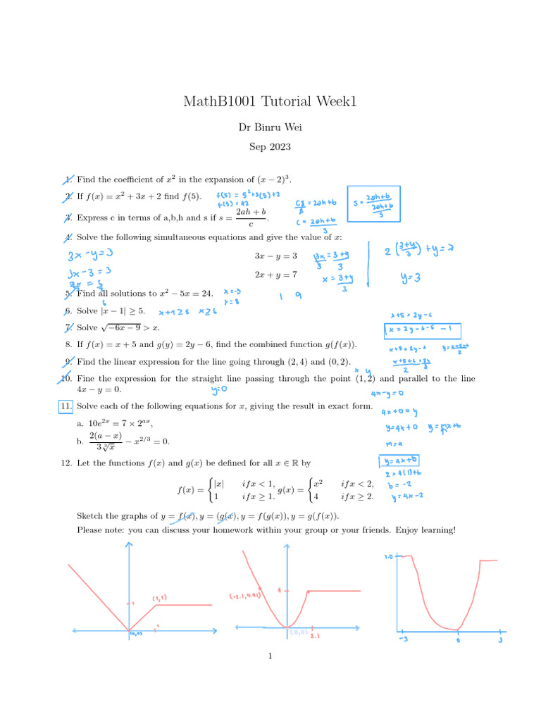Tutorial W1 Corrected | PDF