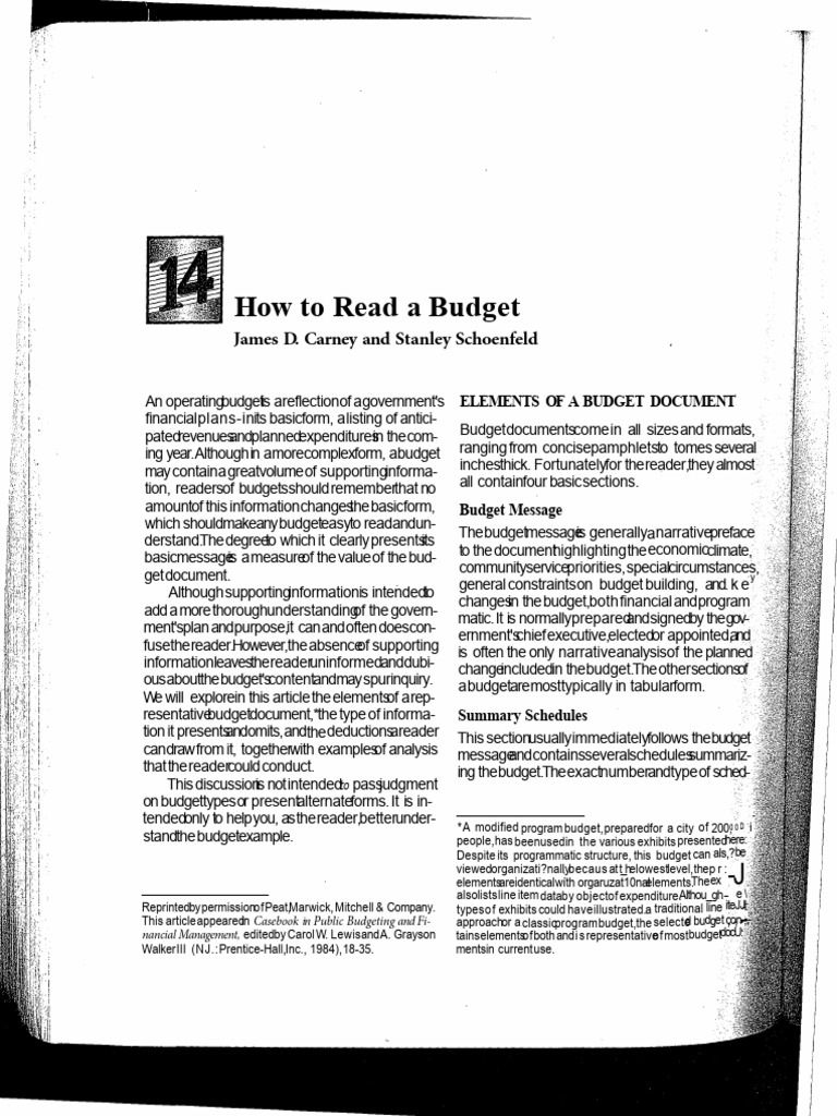 How To Read A Budget | PDF