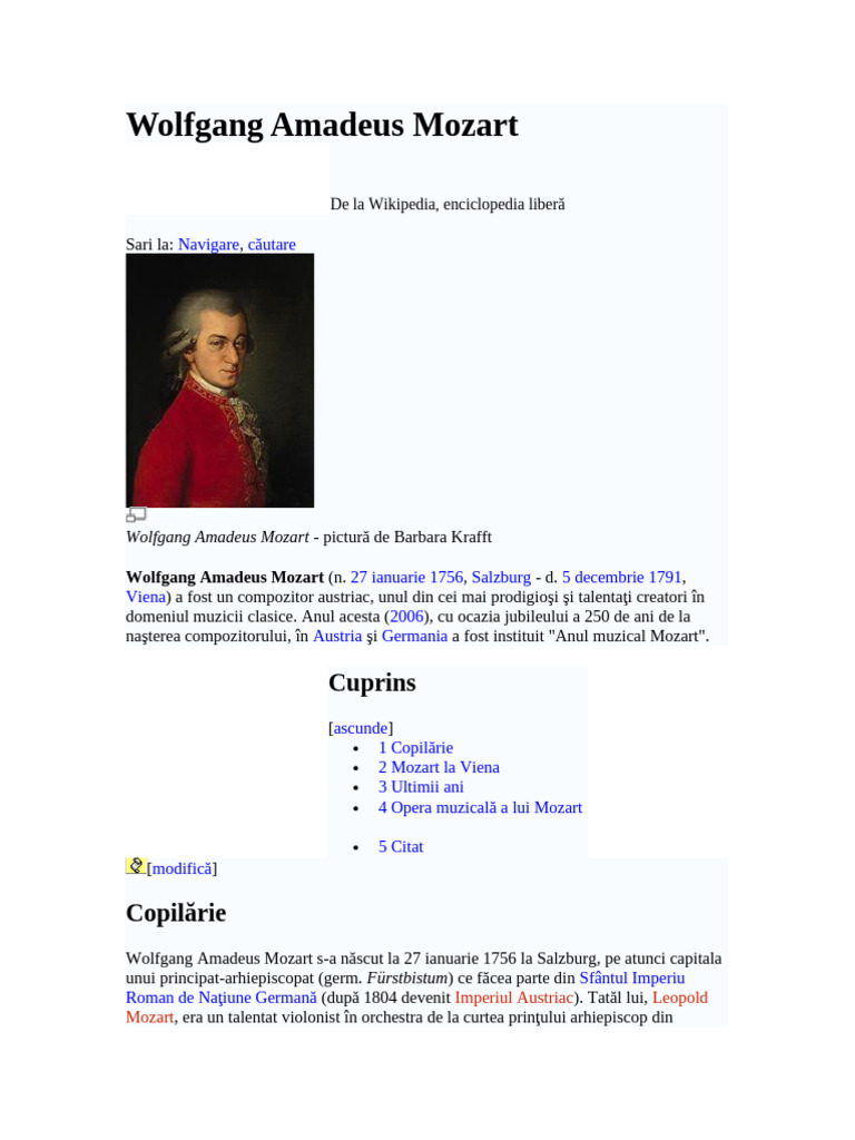 Wolfgang Amadeus Mozart | PDF