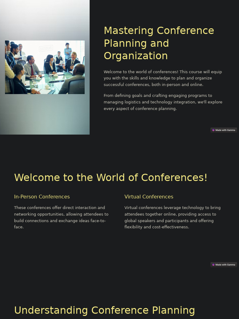 Mastering Conference Planning and Organization | PDF
