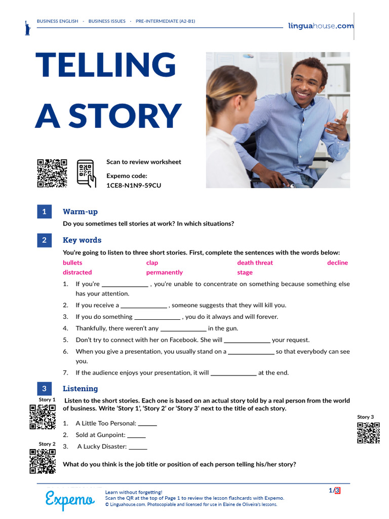 Telling A Story A2-B1 Listening Class | PDF