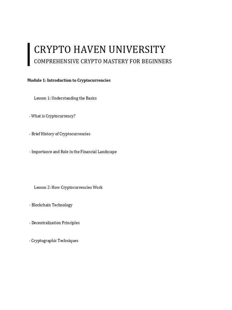Crypto Beginner's Guide Outlines | PDF