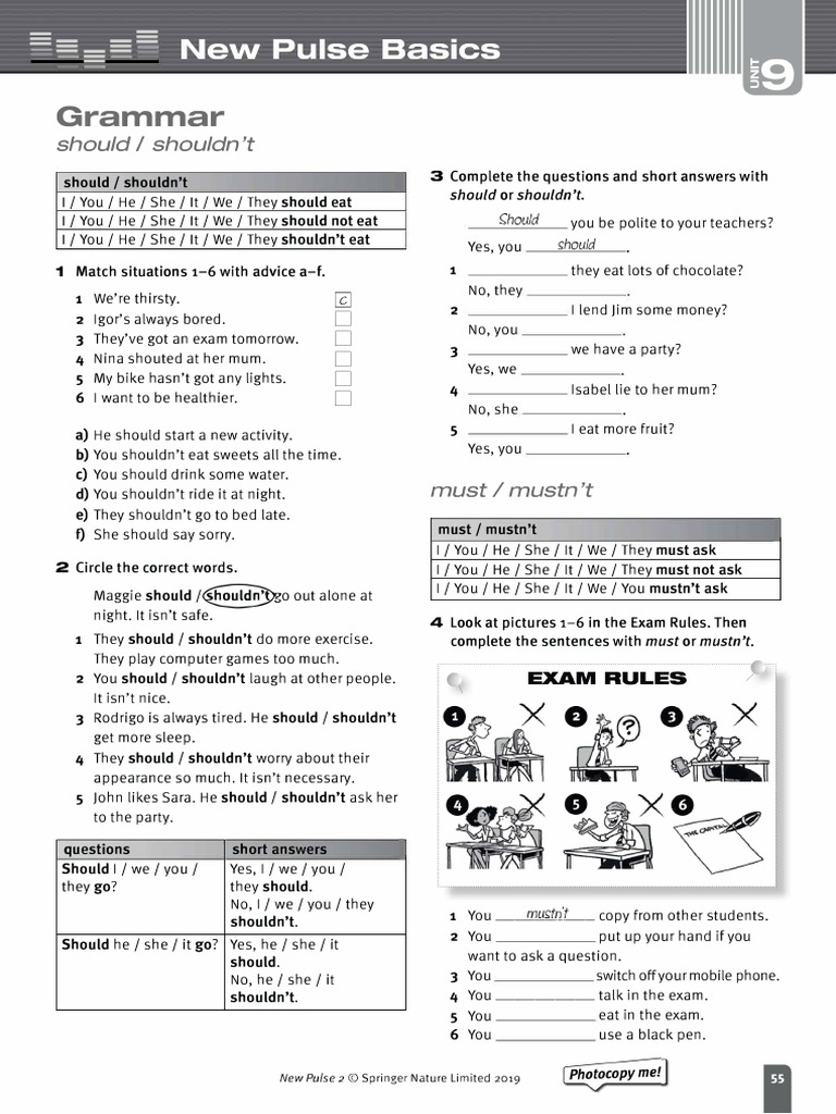 New Pulse 2 Modal Verbs Should and Must | PDF