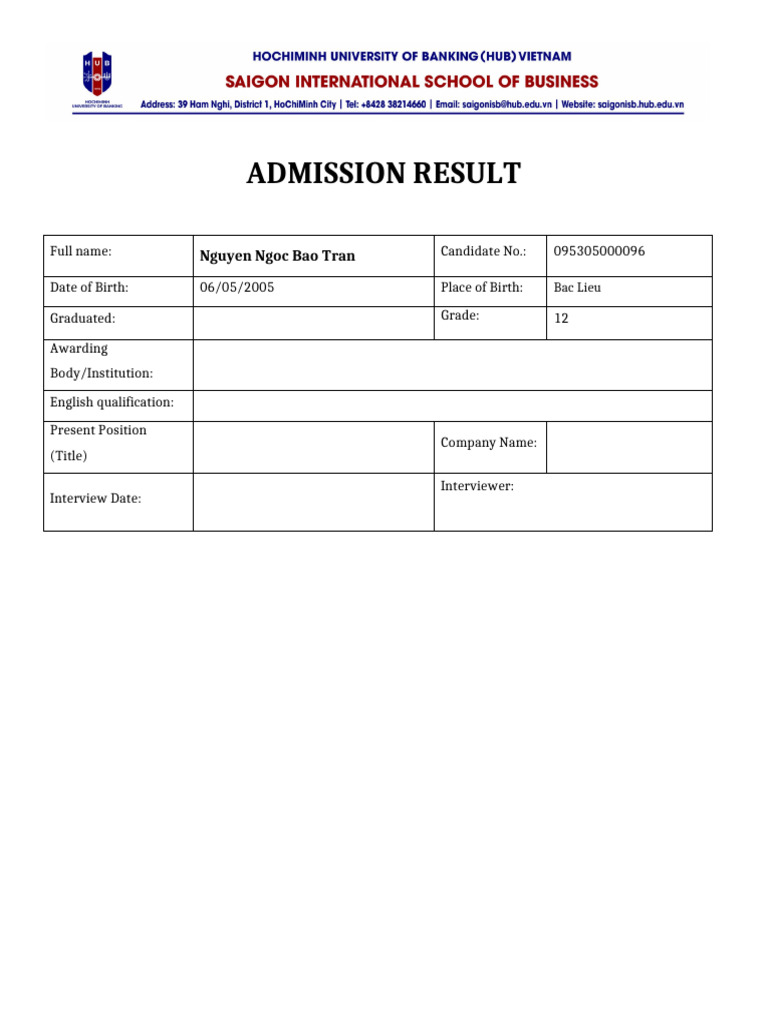 Admission Result Ba Isb-2023 | PDF