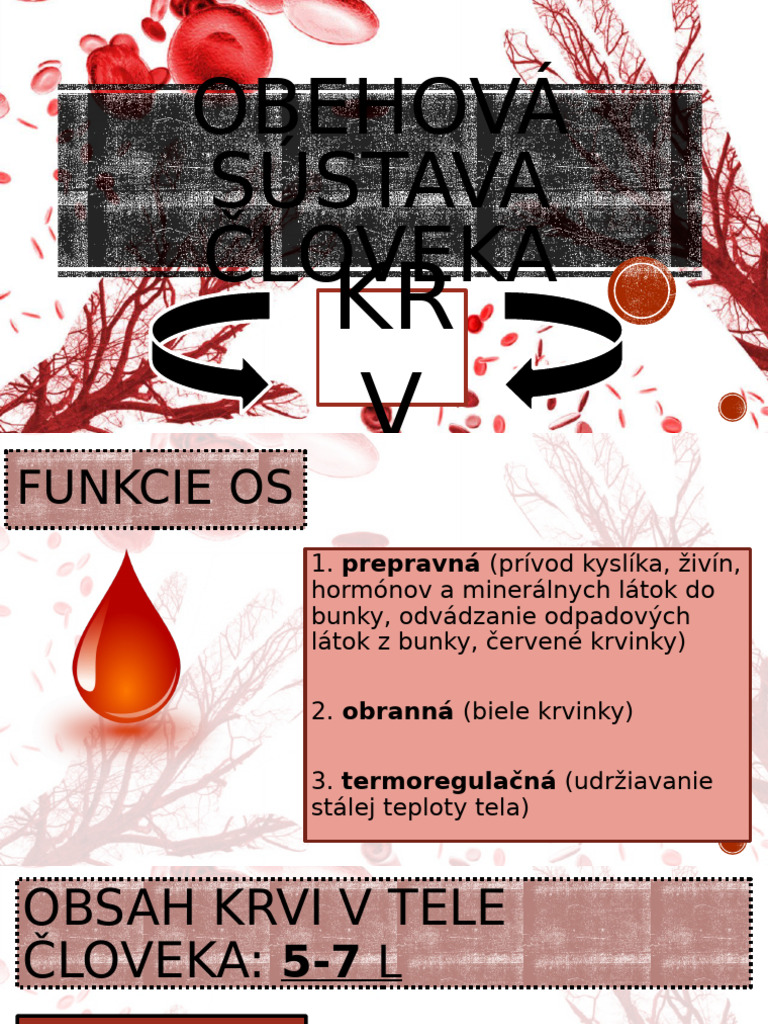 Obehová Sústava - KRV + Cievy | PDF