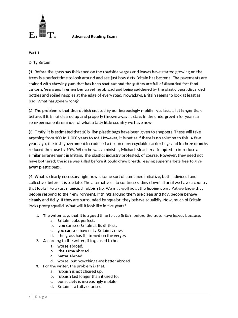 New L6 Reading Exam | PDF