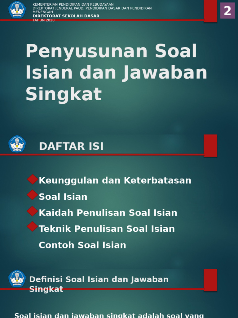 Penulisan Soal Isian Singkat | PDF
