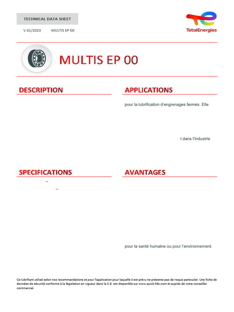 Tds Totalenergies Multis-Ep-00 0xe FR | PDF