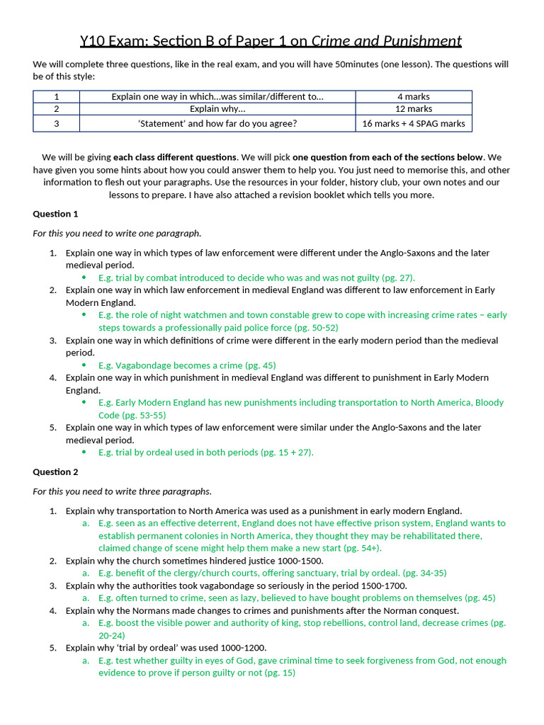 Revision Homework Sheet | PDF