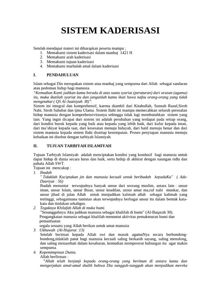 Sistem Kaderisasi | PDF