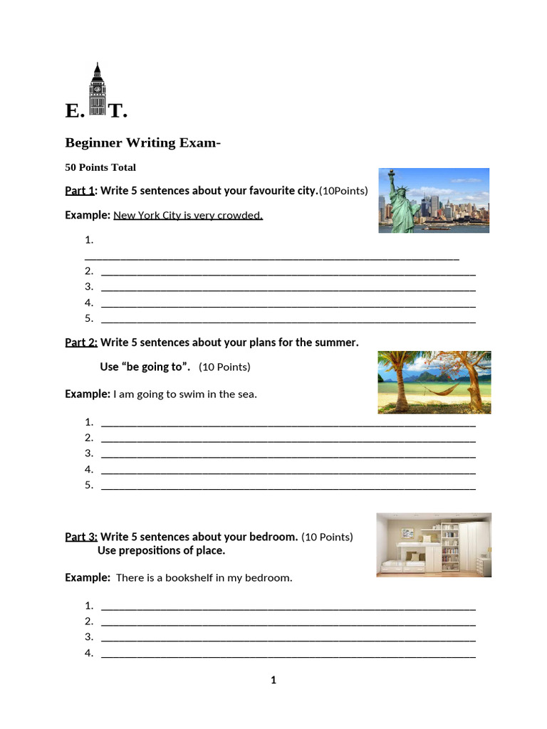 New L1 Writing Exam | PDF