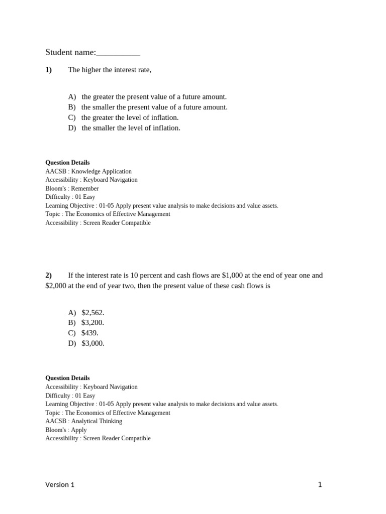 2453chapter 1 Sample MCQ | PDF