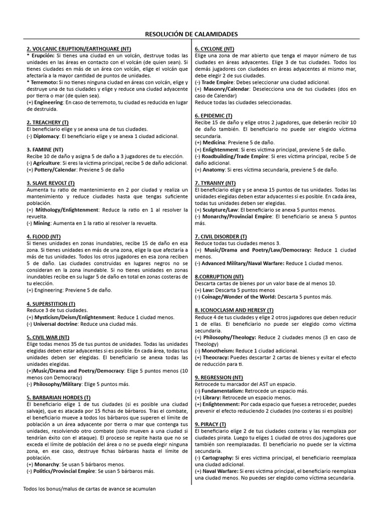 RESOLUCIÓN DE CALAMIDADES Megaciv ESP | PDF