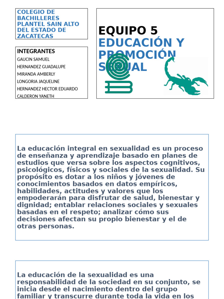 Exp 5.3 Educacion y Promocion Sexual | PDF