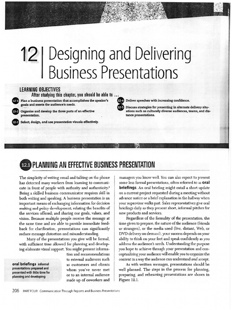Designing and Delivering Business Presentations | PDF
