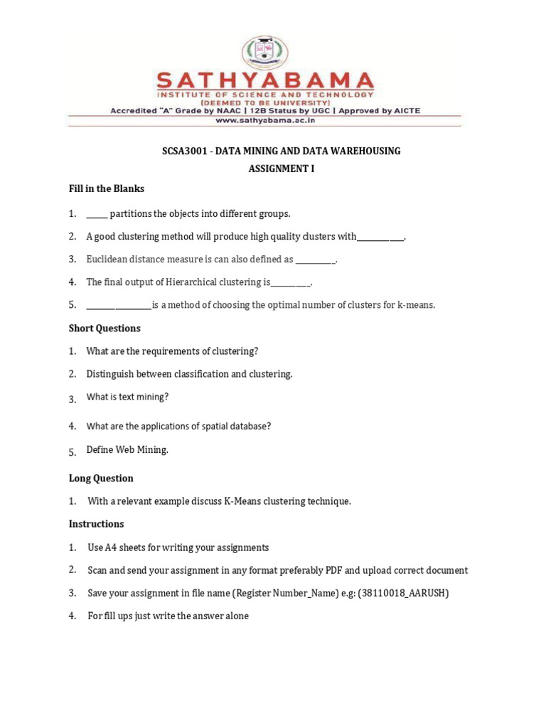 SCSA3001 DWDM Assignment1 | PDF