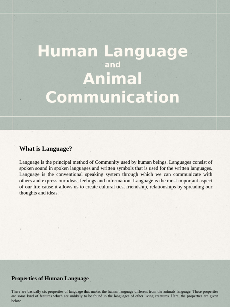3 - Human Language Vs Animal Communication | PDF | Communication | Word