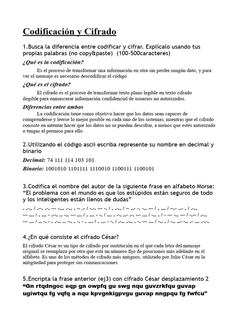 Codificación y Cifrado | PDF