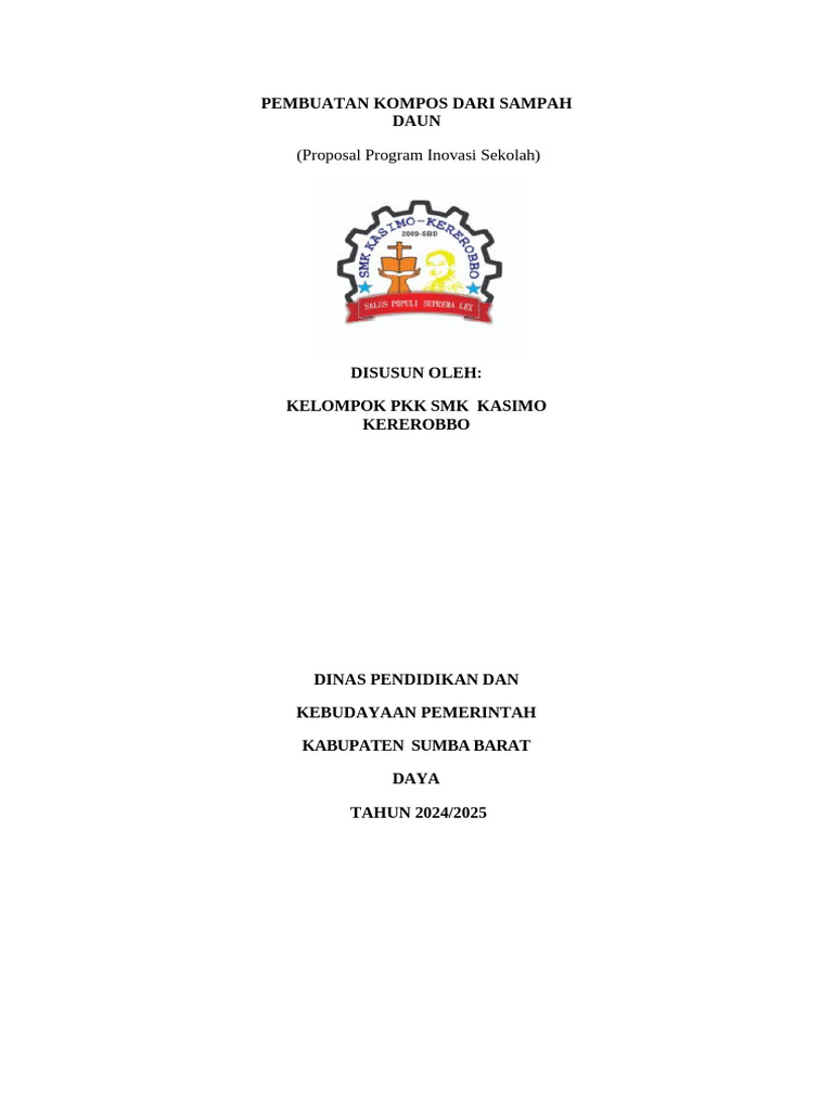 PROPOSAL - PKK - PETER - Revisi | PDF