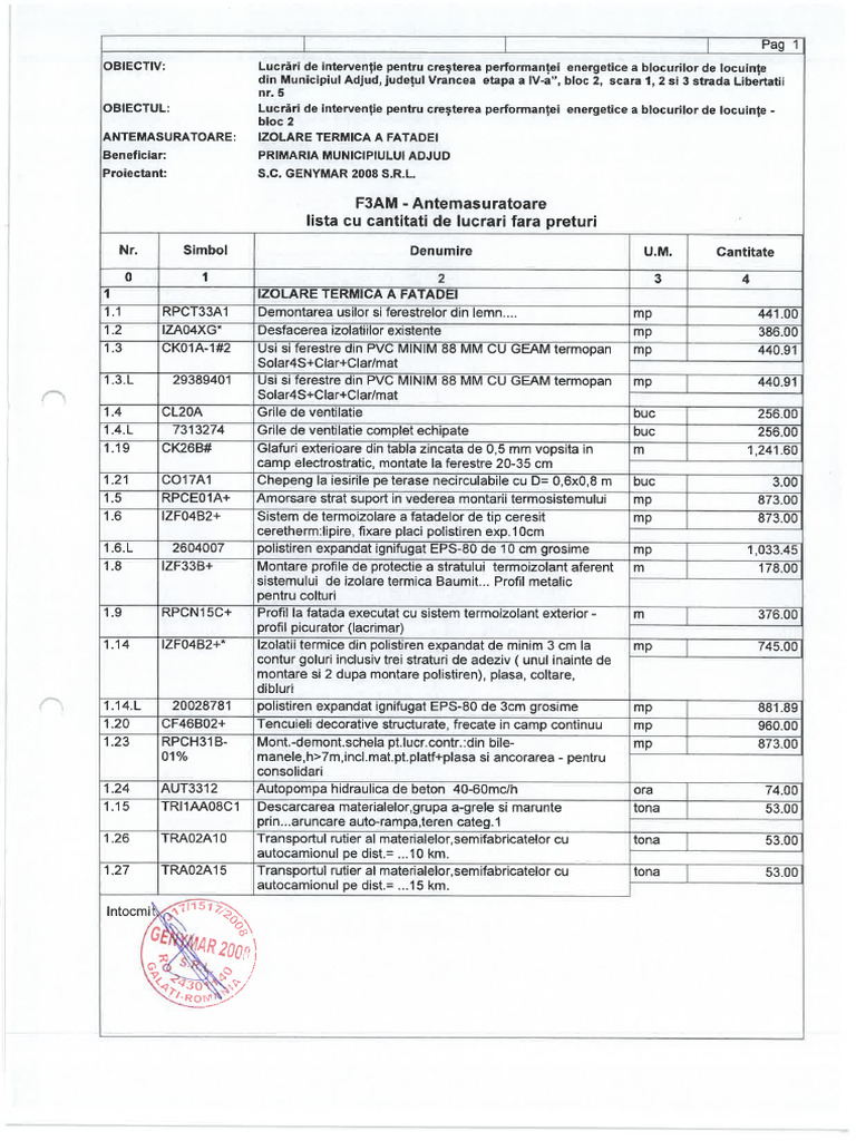 Antemasuratoare PT | PDF